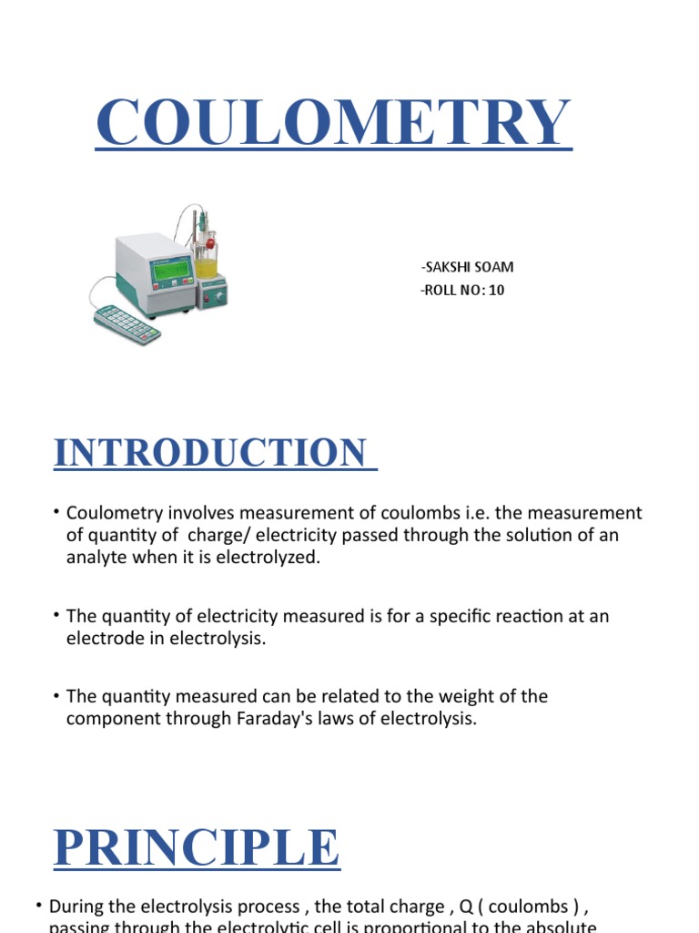 Coulometry | PDF | Chemistry | Electromagnetism
