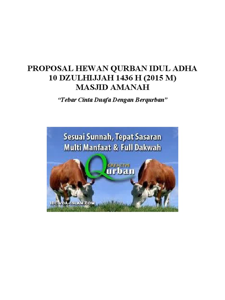 Proposal Qurban Idul Adha 1436 H | PDF