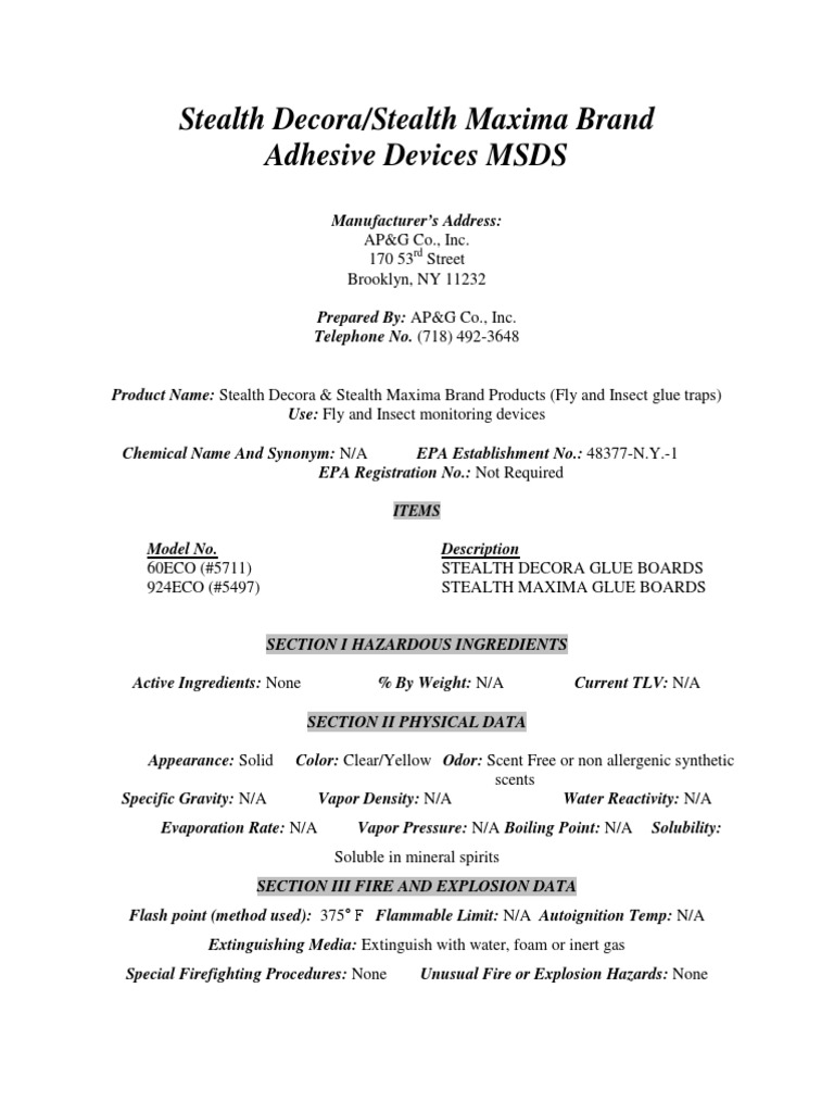 Stealth Maxima and Decora Glueboard | PDF | Water | Adhesive