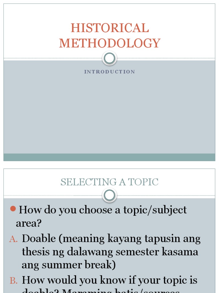 Historical Methodology | PDF