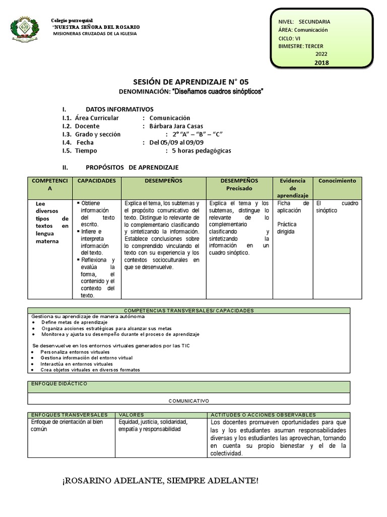 Sesión de Aprendizaje #05 - 2do Secundaria - Iii Bim | PDF | Evaluación | Aprendizaje