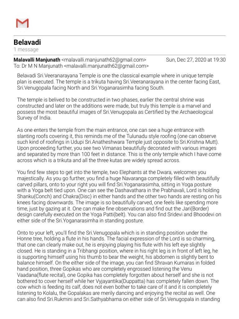 Belavadi | PDF | Hindu Gods | Indian Religions