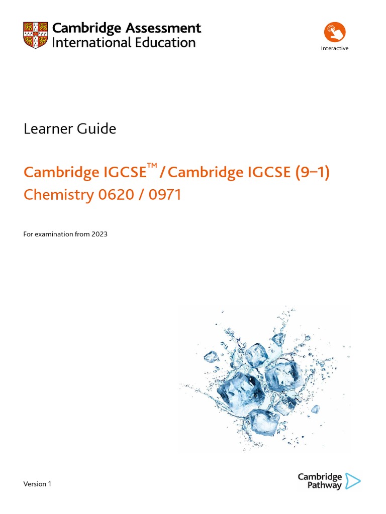 CHEMISTRY 0620 Learner Guide 2023 - 25 | PDF | Mole (Unit) | Ionic Bonding