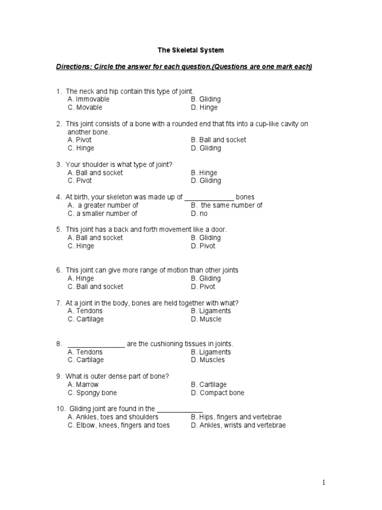 Summative Skeletal System | PDF | Skeleton | Shoulder