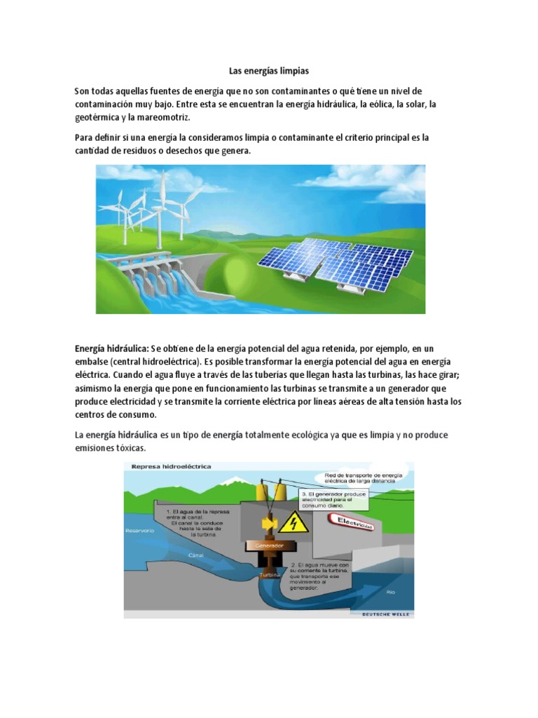 Tipos de Energías Renovables Limpias | PDF | Energía renovable ...