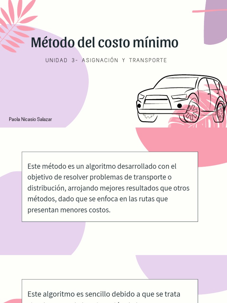Método Del Costo Mínimo | PDF