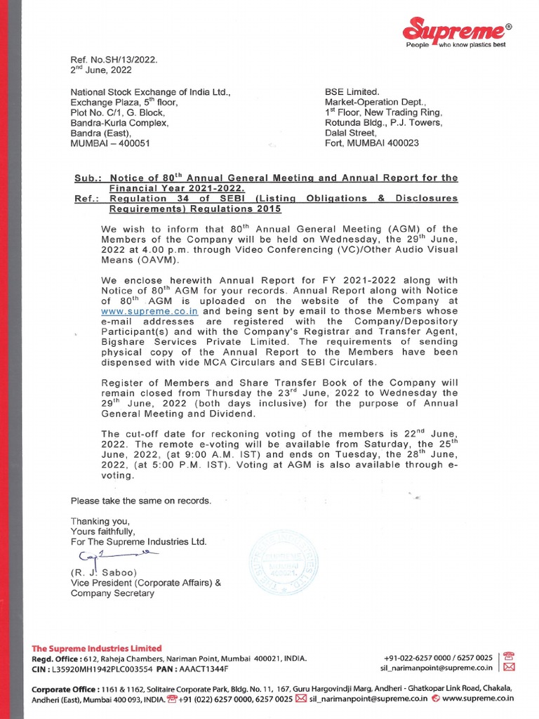 Supreme Industries | PDF | Password | Electronic Voting