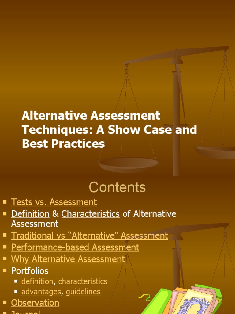 Alternative Assessment Techniques | PDF | Educational Assessment ...