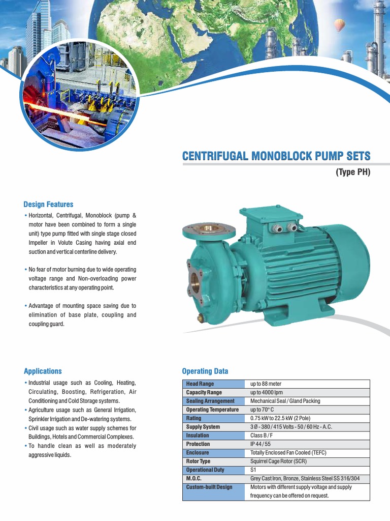 Centrifugal Monoblock Pump Sets | PDF | Technology & Engineering