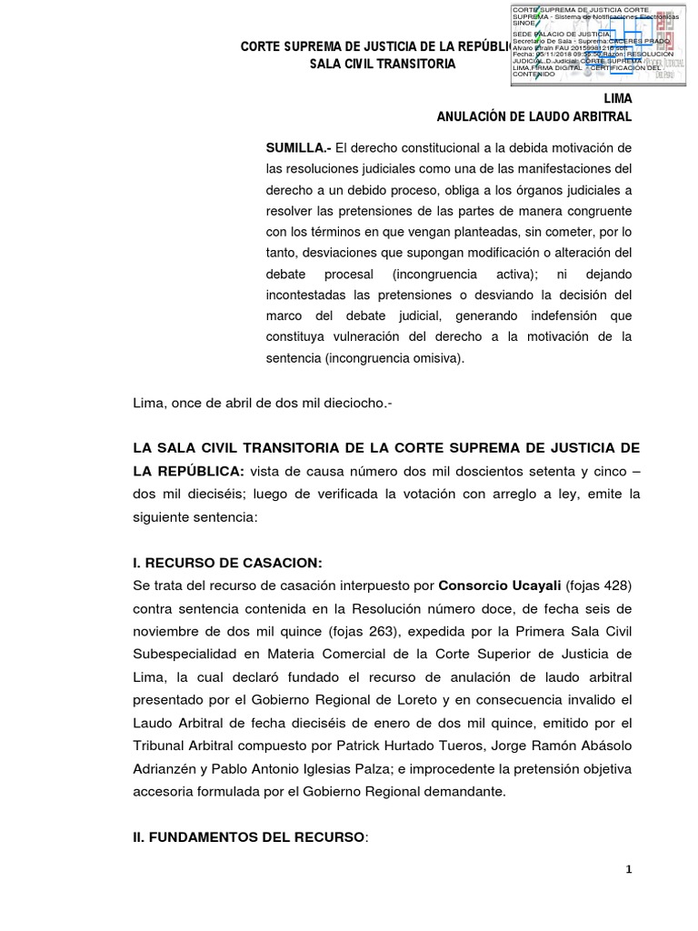 Casación - Anulación de Laudo | PDF | Debido al proceso | Ley procesal Casación - Anulación de Laudo | PDF | Debido al proceso | Ley procesal