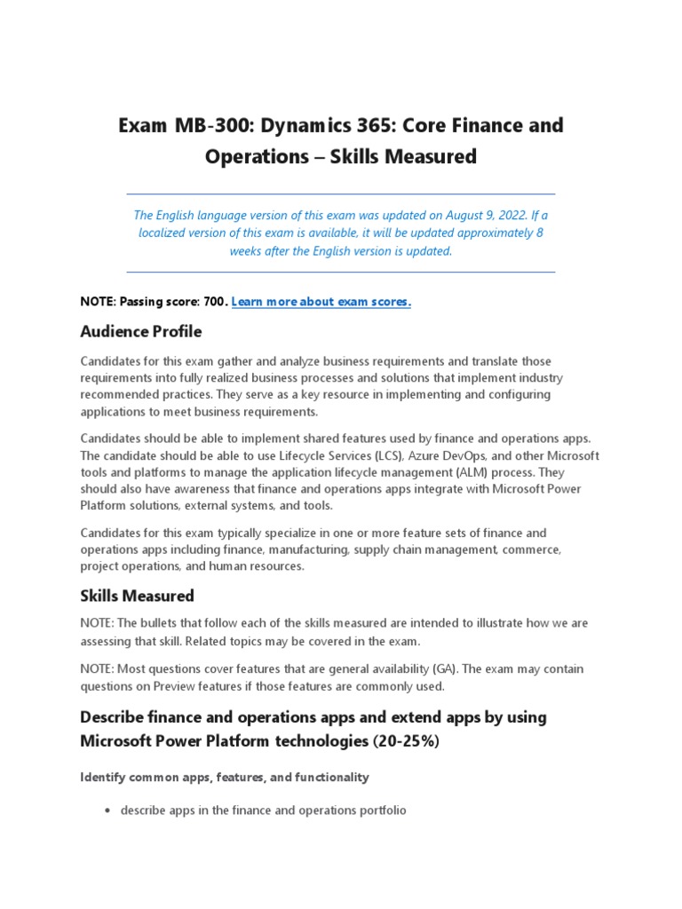 MB-300 Exam Guide: Dynamics 365 Finance | PDF | Application Software ...