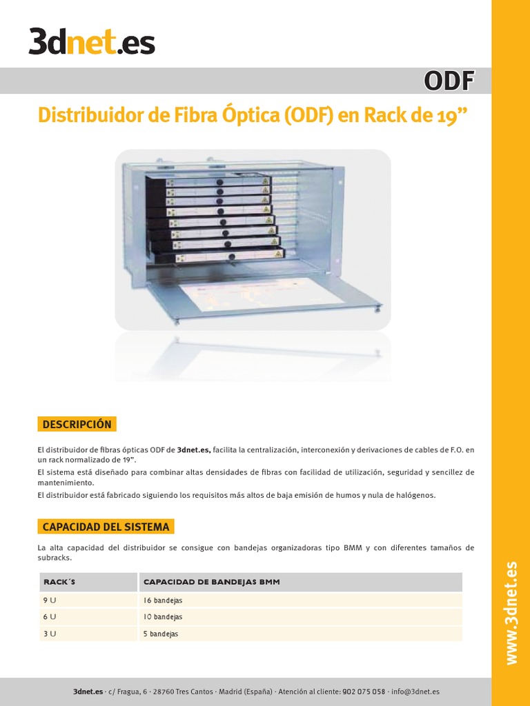 Ficha ODF Oct2012 | PDF | Fibra óptica | Ingenieria Eléctrica