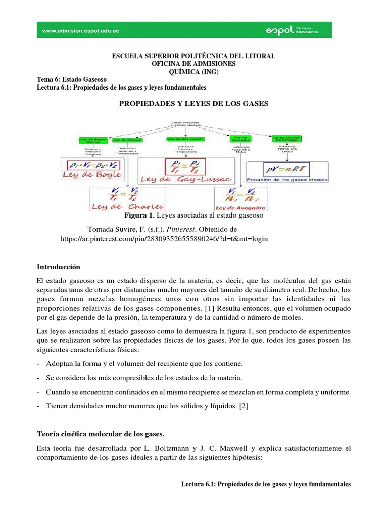 Lectura 6 GASES Final | Descargar gratis PDF | Gases | Mole (Unidad) Lectura 6 GASES Final | Descargar gratis PDF | Gases | Mole (Unidad)
