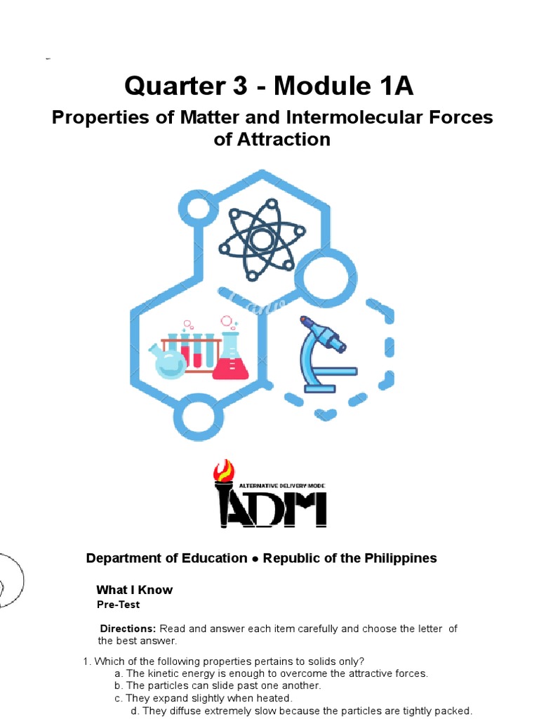 Intermolecular Forces in Matter | PDF | Intermolecular Force | Chemical ...