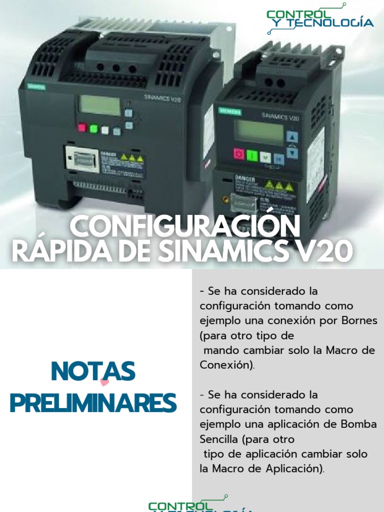Configuracion Rapida de Sinamics V20 | PDF | Bienes manufacturados ...