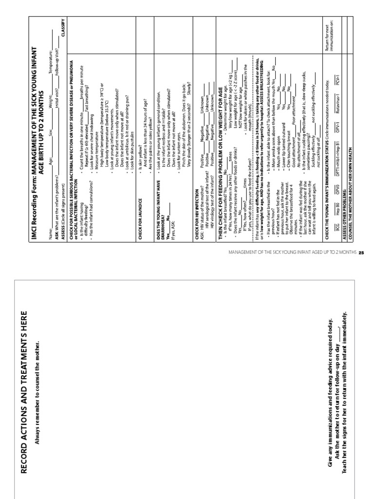 Imci Recording Form | PDF