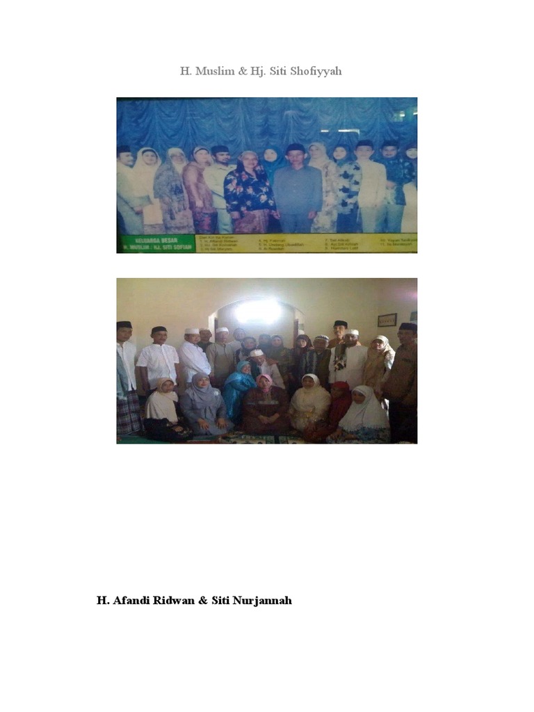 The Family Tree of H. Muslim and His Wives Hj. Siti Shofiyah, Ibu Momoh ...
