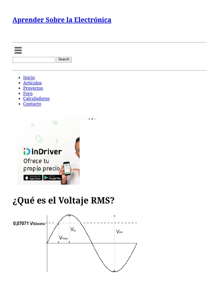 ¿Qué Es El Voltaje RMS | PDF | Corriente alterna | Energia electrica