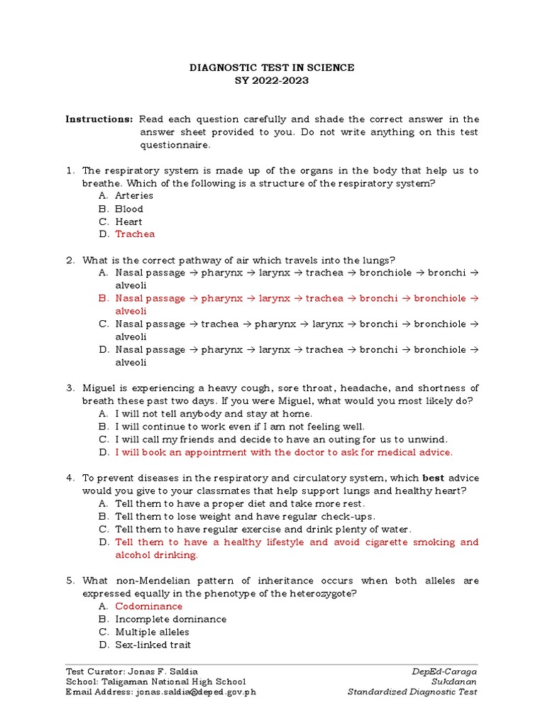 S9 Diagnostic Answer Key Download Free Pdf Photosynthesis Valence Chemistry