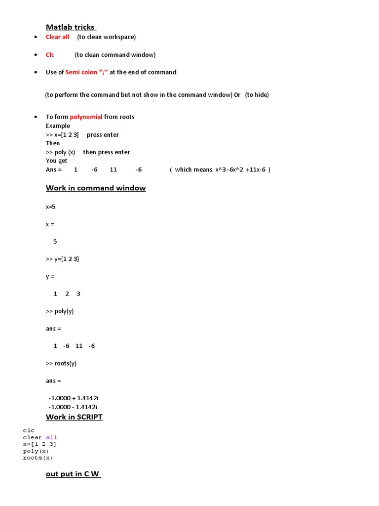 Matlab Tricks | PDF | Theoretical Physics | Arithmetic
