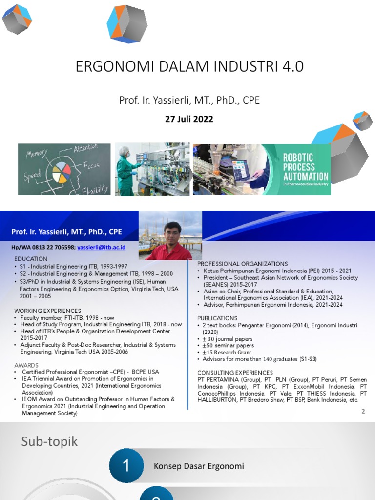 2022 07 27 (Kalbe HSSE Forum) Prof. Yassierli - Ergonomi Dalam Industri ...