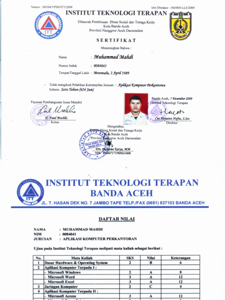 Sertifikat Komputer | PDF