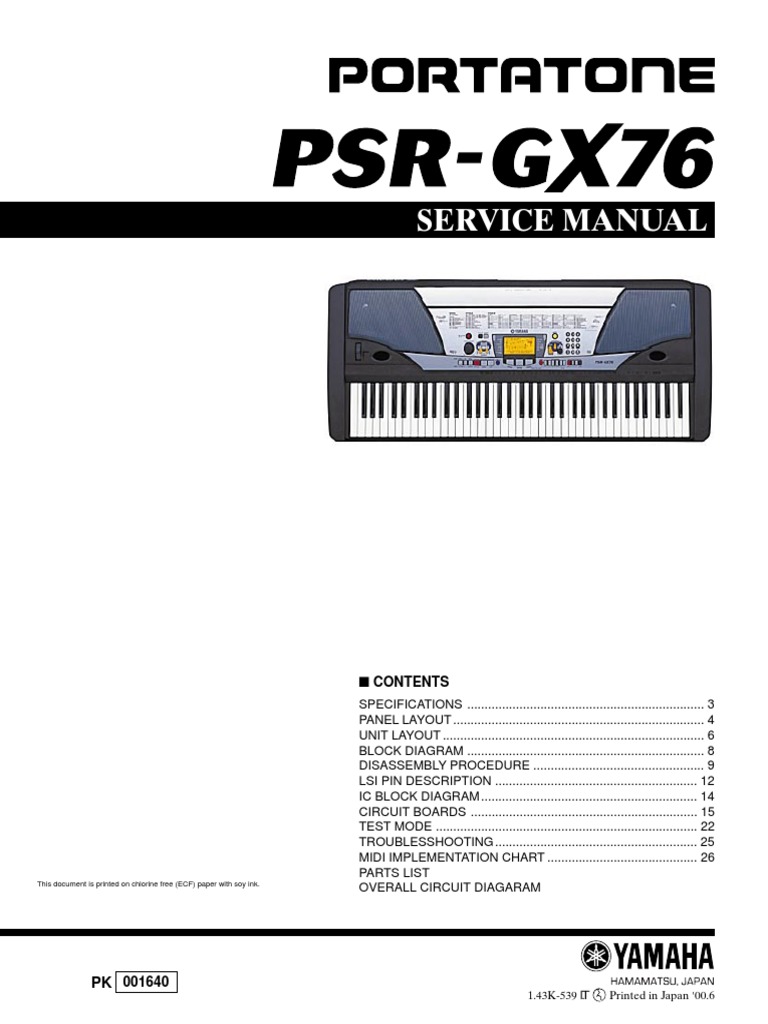 Yamaha PSR Gx76 | PDF | Input/Output | Computer Engineering