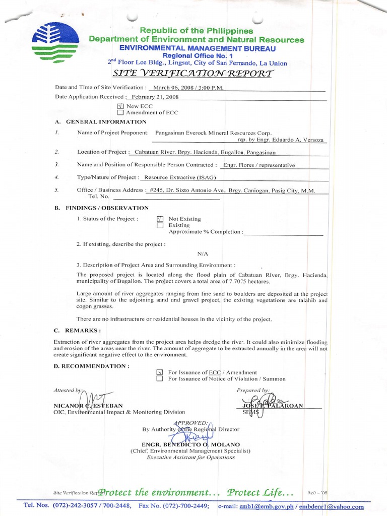Ecc-R1-0803-037-2236 Site Verification Report | PDF
