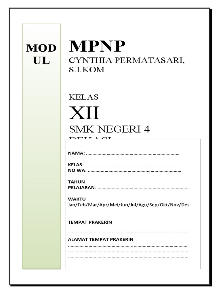 Modul MPNP Kelas Xii | PDF