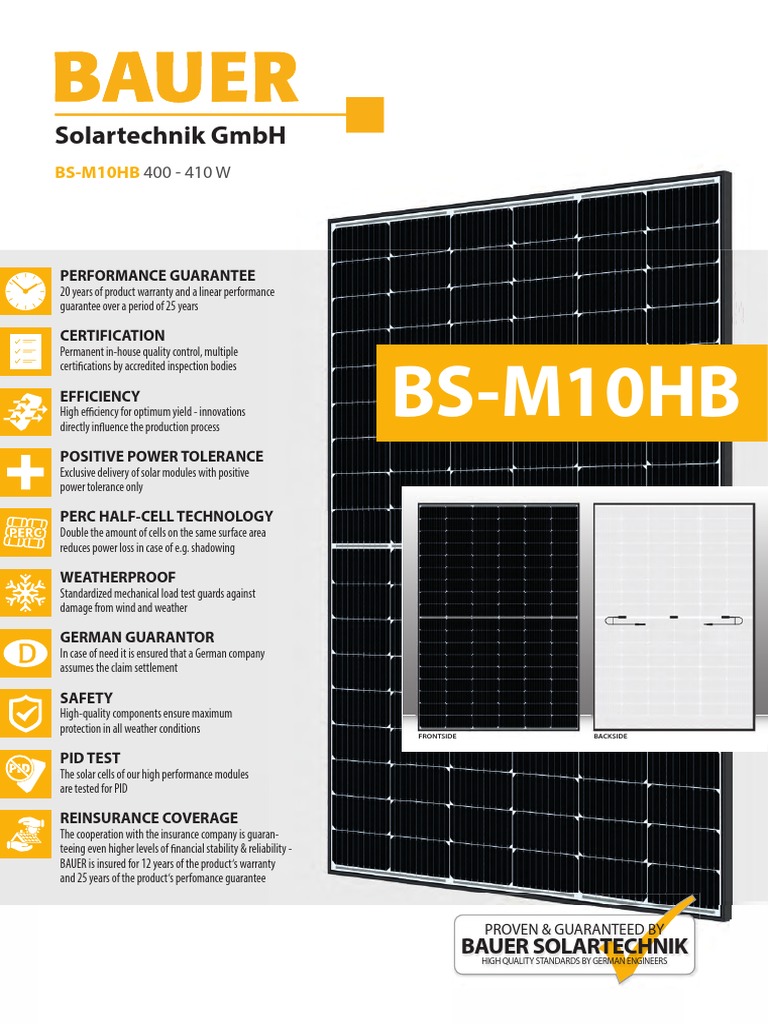 BS 400-410 M10HB Eng 031121 | PDF | Solar Cell | Solar Panel