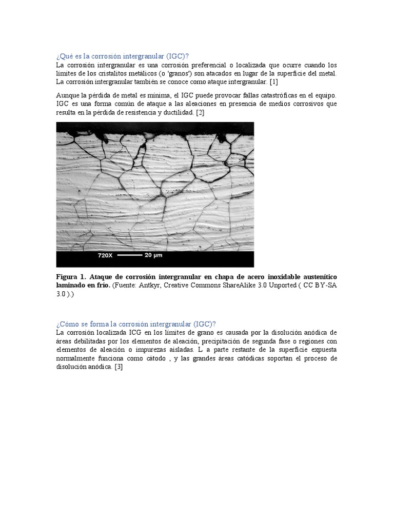 Corrosión Intergranular en Aceros Inoxidables | PDF | Corrosión ...