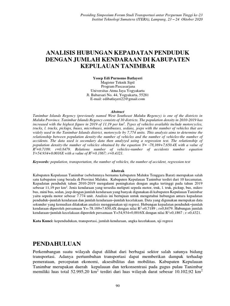 Analisis Kepadatan Penduduk dan Kendaraan | PDF