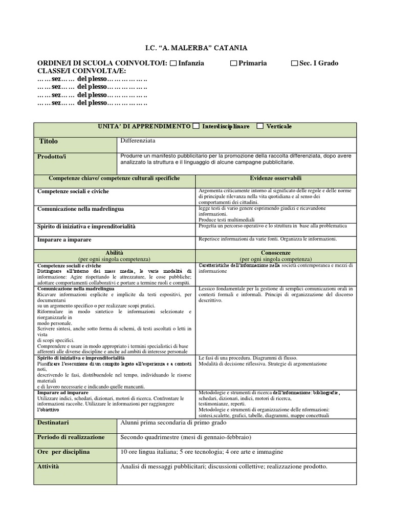 Esempio UDA Compilato | PDF