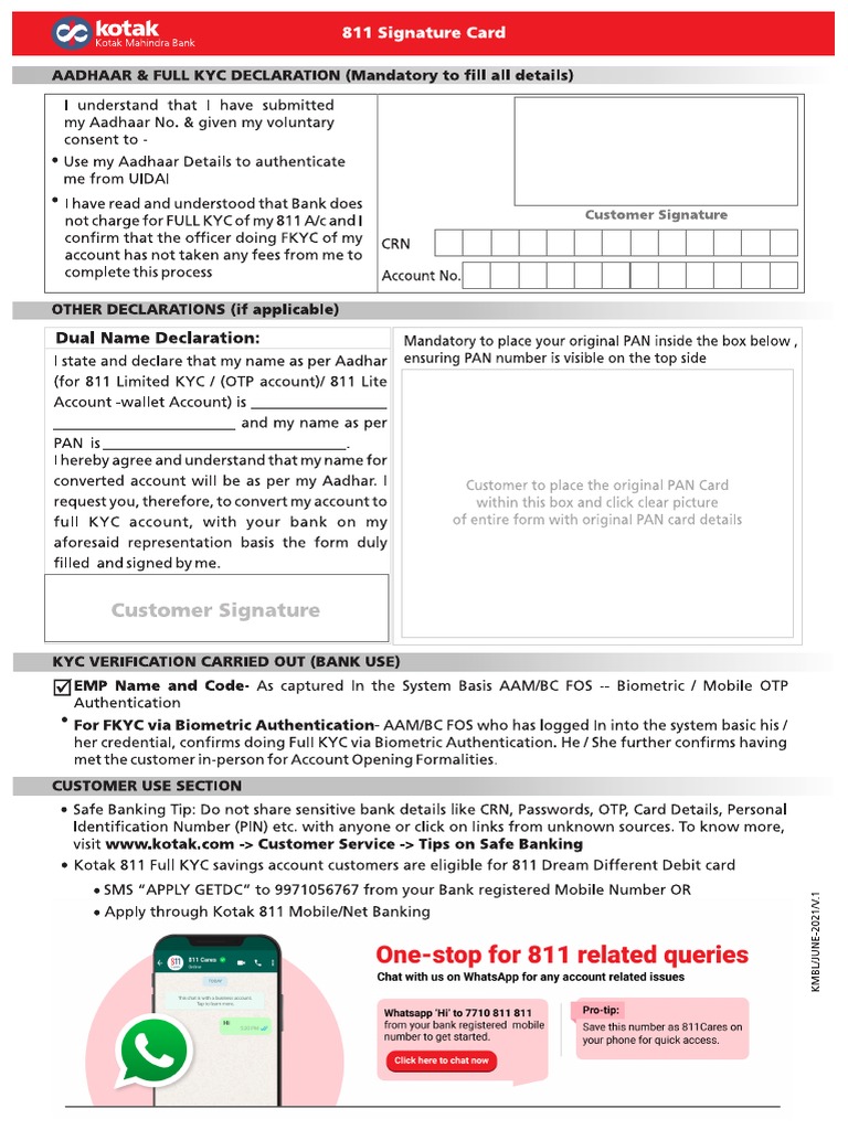 811 Signature Card | PDF