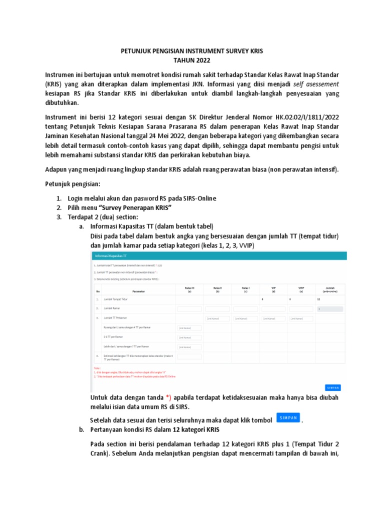 3#petunjuk Pengisian Instrument Survey Kris | PDF