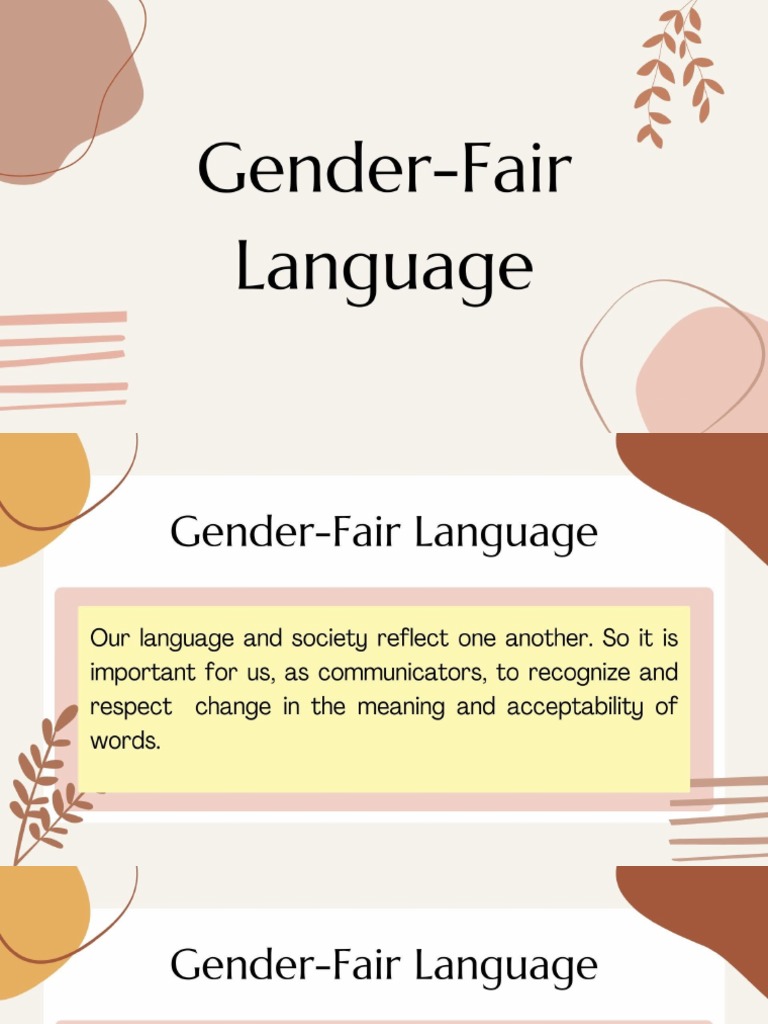 Gender-Fair Language | PDF