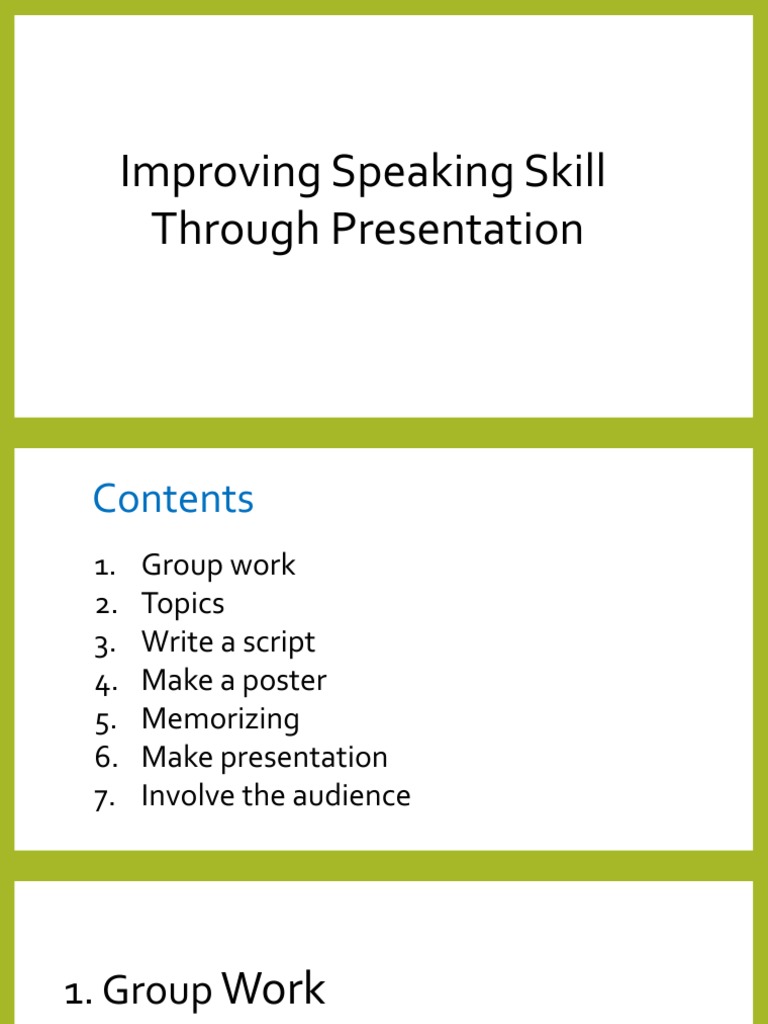 Improving Speaking Through Presentation | PDF