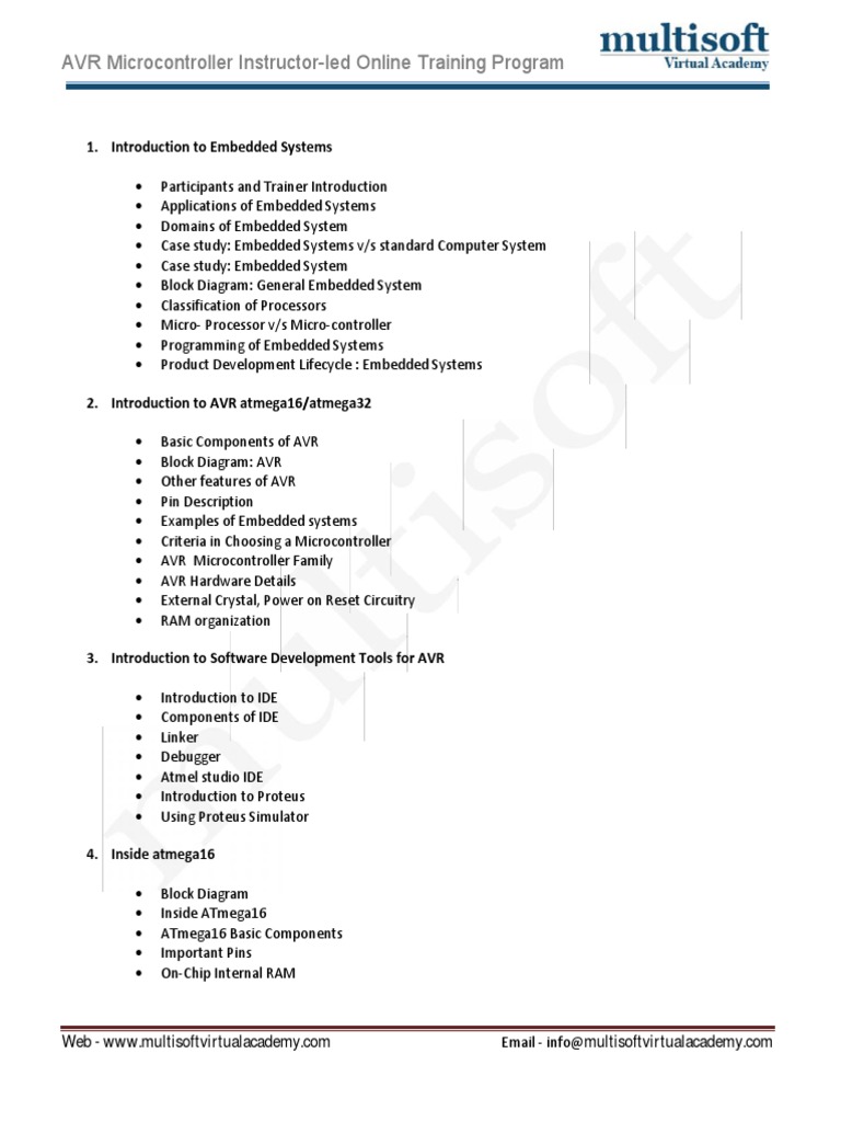 Avr Microcontroller Course Content | PDF | Microcontroller | Embedded ... Avr Microcontroller Course Content | PDF | Microcontroller | Embedded ...