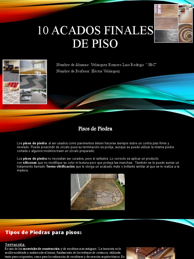 10 Acados Finales de Piso | PDF | Loseta | Materiales