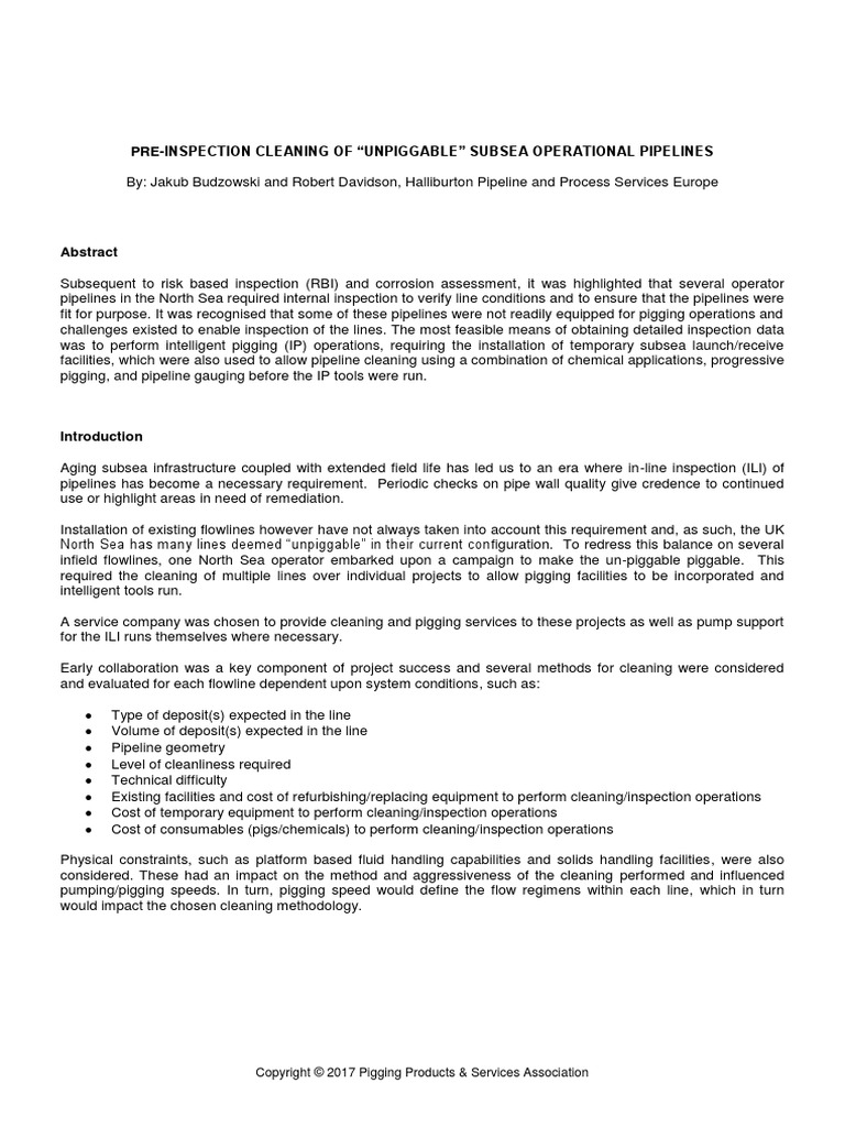 Halliburton Paper | PDF | Pipeline Transport | Subsea (Technology)