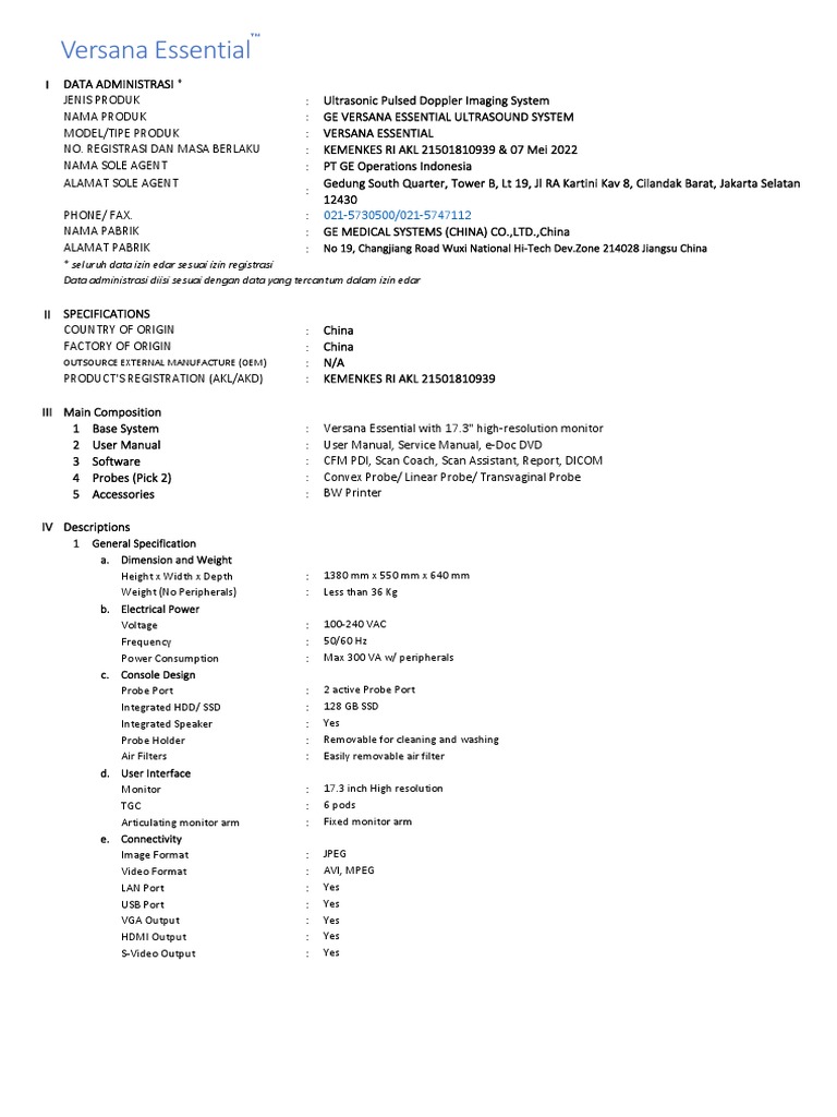 Spesifikasi Teknis Versana Essential 2PBasic | PDF | Computer Engineering | Computer Hardware