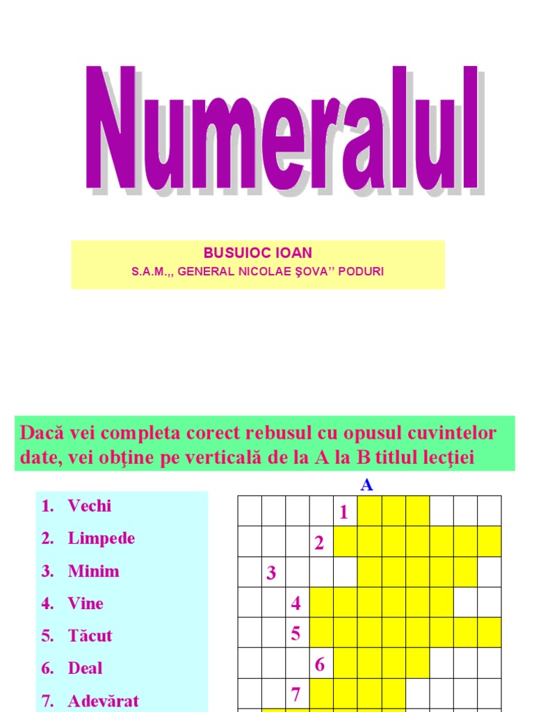 Numeralul Exercitii | PDF