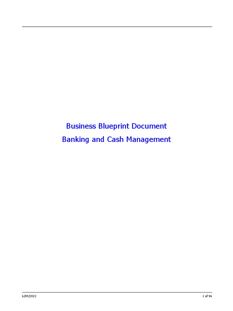 Blueprint Banking and Cash Management | PDF | Payments | Cheque