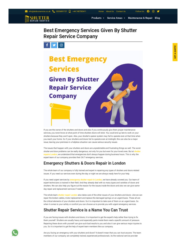 Best Emergency Services Given by Shutter Repair Service Company | PDF