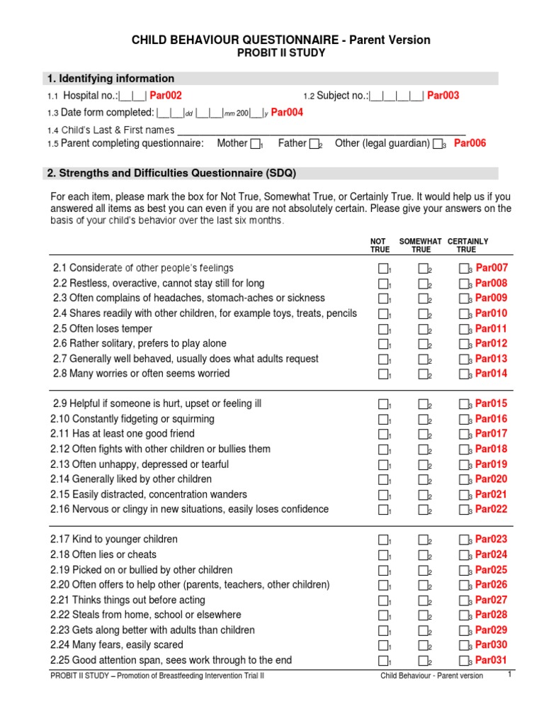 Assessing Child Behavior and Developmental Difficulties Through a ...