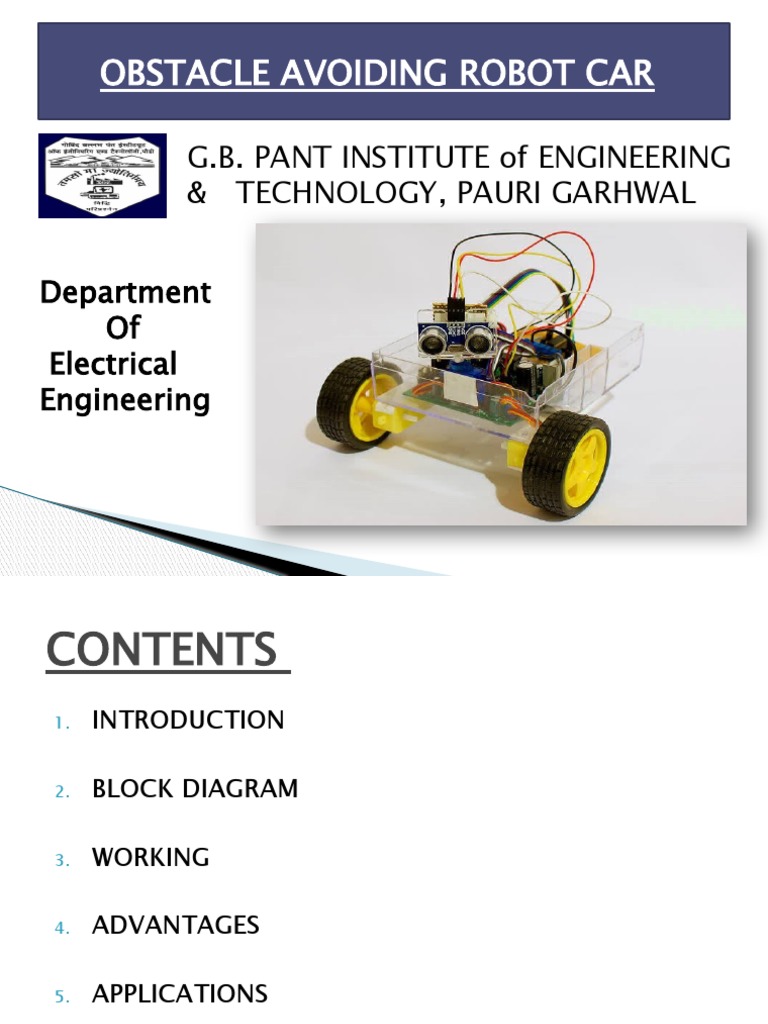 Obstacle Avoiding Robot Car | PDF | Robotics | Robot