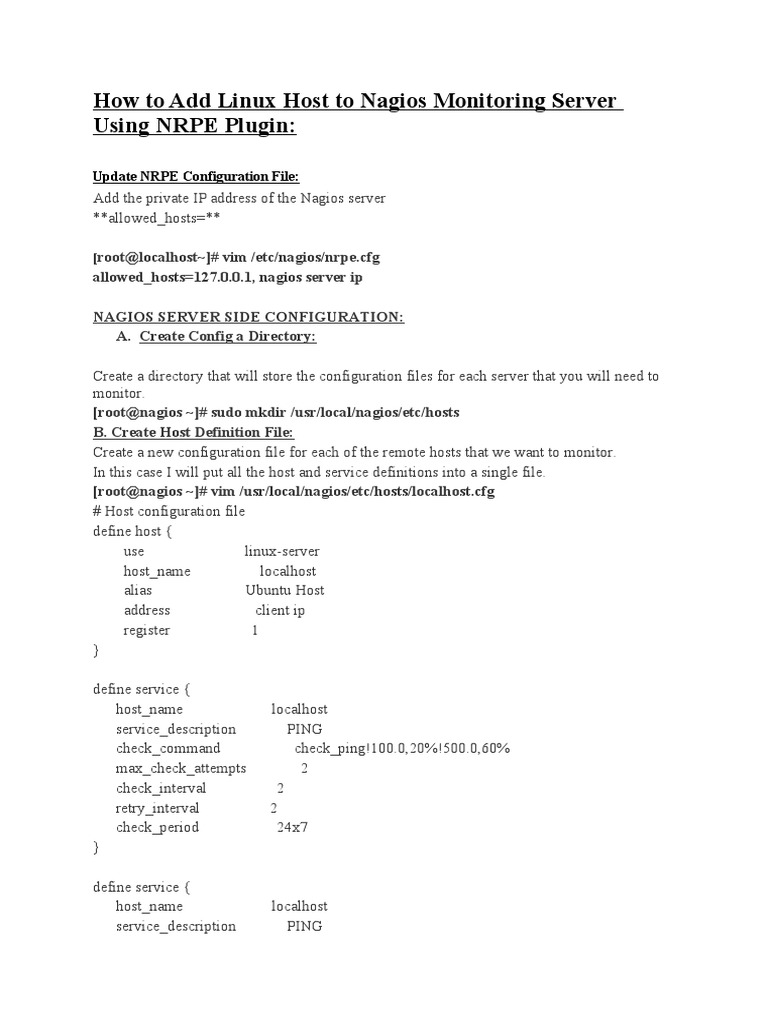 Nagios and Nrpe | PDF | Server (Computing) | Software