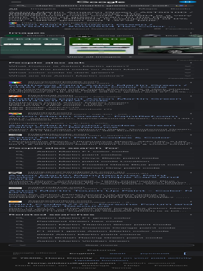 Dark Aston Martin Green Color Code | PDF | Cascading Style Sheets ...