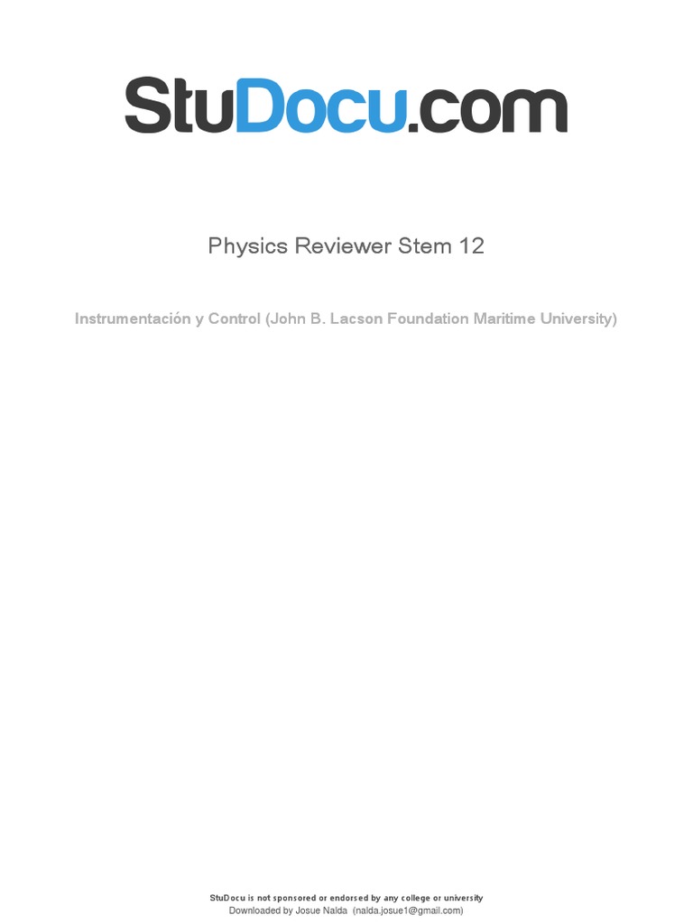 Physics Reviewer Stem 12 | PDF | Rotation Around A Fixed Axis | Velocity