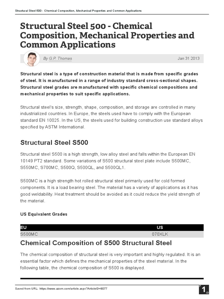 Grade 500 Steel | PDF | Structural Steel | Steel